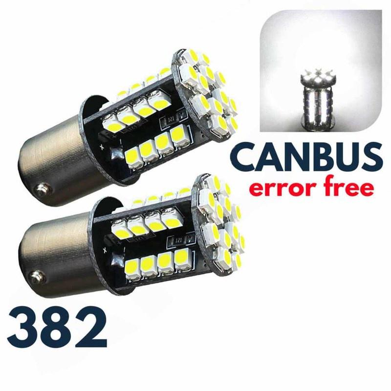 2 X Bright White 44 Smd Led 382 P21/5w 1156 Car Brake Fog Reverse Bulbs ...