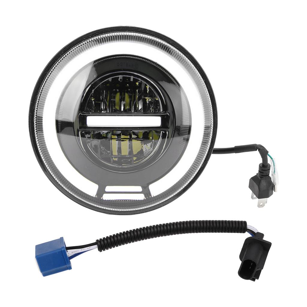 Buy 7in Motorcycle LED Angel Eye Headlight Round IP67 Waterproof 12‑80V ...