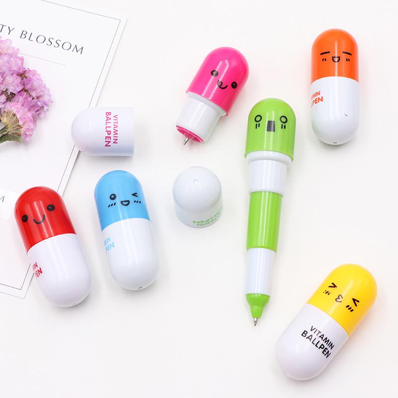 Simulation Pill Pen Creative Retractable Ball Pen Student Stationery ...