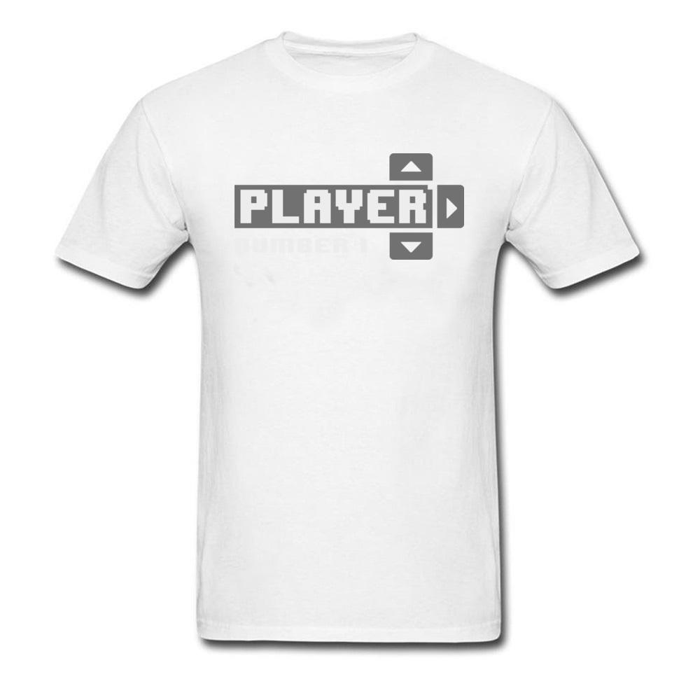 Player Number 1 T-Shirt Gamer Tshirt Men T Shirt Letter Print Tees ...