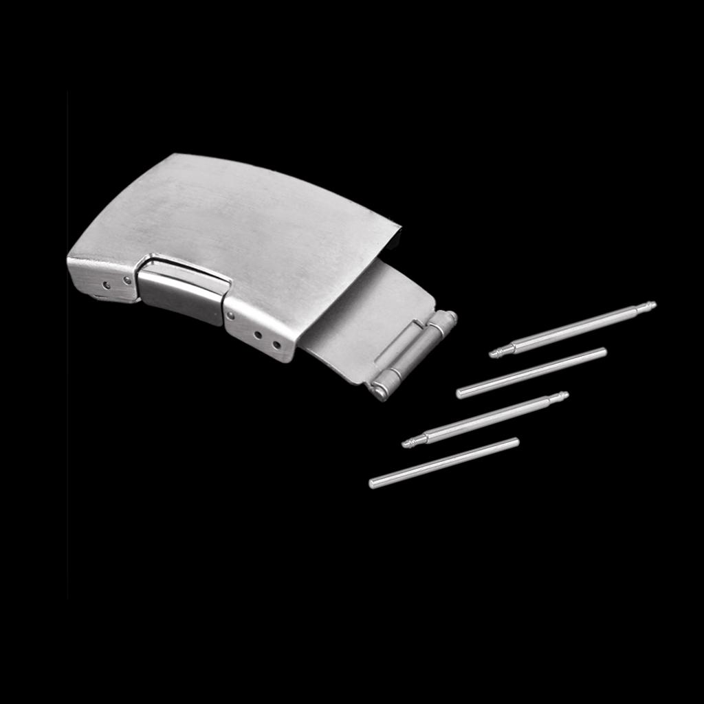 Buy Stainless Steel Fold Over Deployment Clasp Buckle Fit 22mm Watch ...