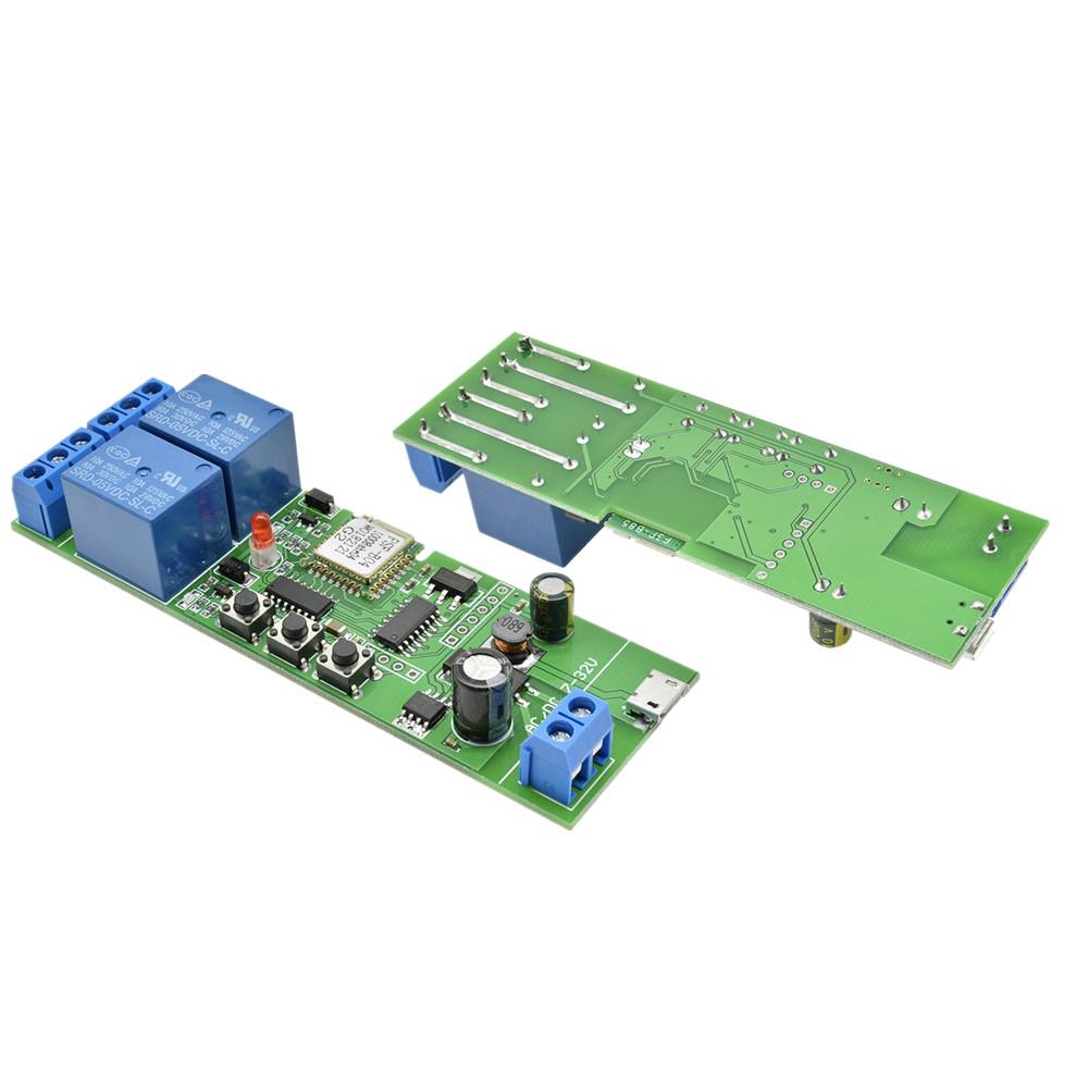 Buy 2 Channel WiFi Relay Module Smart Home APP Remote Control Switch DC ...