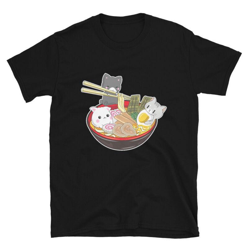 Buy Grey Kitty Ramen Bowl Cute Kawaii Kanji Ramen T-Shirts Women ...