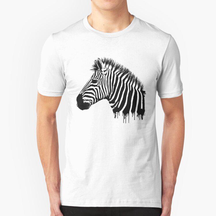 Buy Zebra Paint Drip Cotton White Tees Summer Men T Shirts Male Casual ...