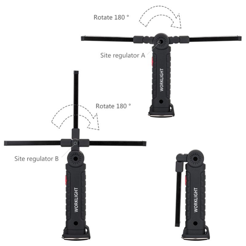 Buy W52 5 Mode COB Flashlight Torch USB Rechargeable LED Work Light ...