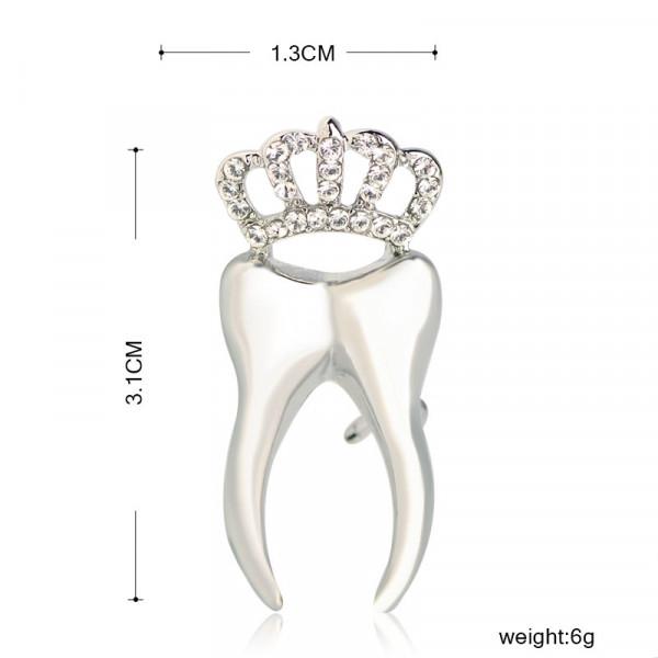 Broche en alliage de cristal forme de couronne dentée or rose uygun ...