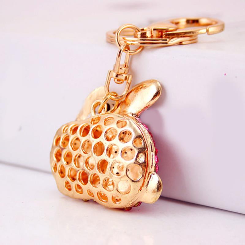 Buy Cute Rhinestone Big Ears Rabbit Key Chain Keychain Ladies Bags ...