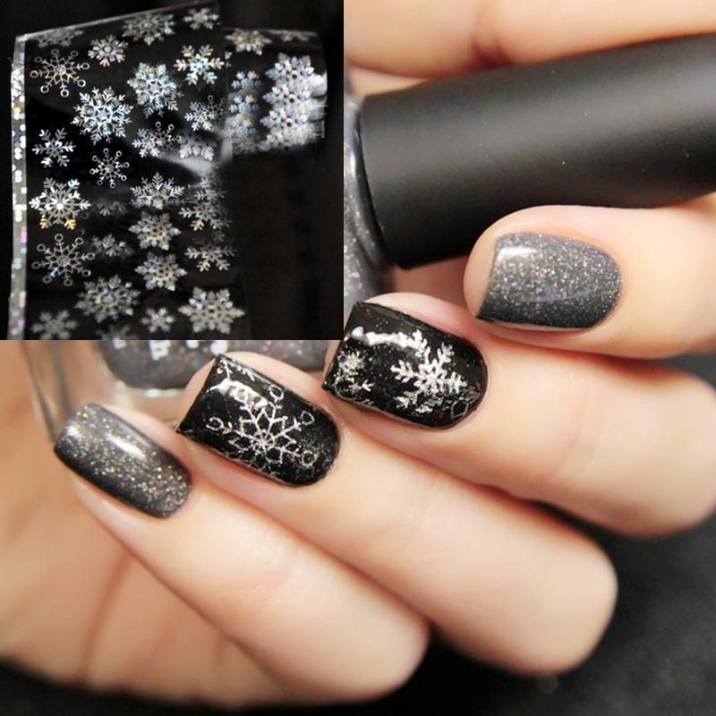 Buy Snowflake Nail Foil Stickers Decal Nail Art Transfer Sticker at ...