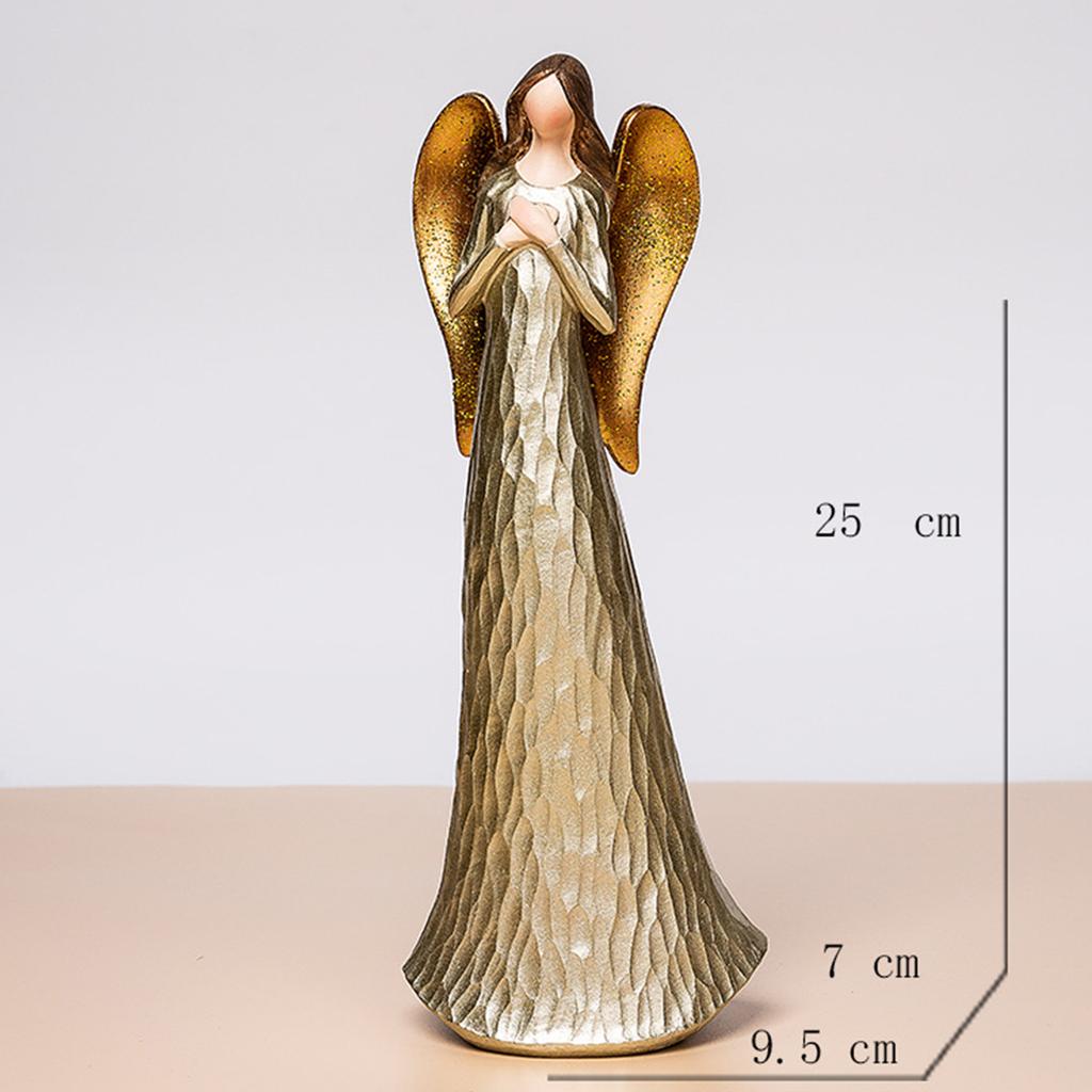 Kaufe Resin Nordic Angel Figurines Desktop Ornament Golden Angel Elf ...
