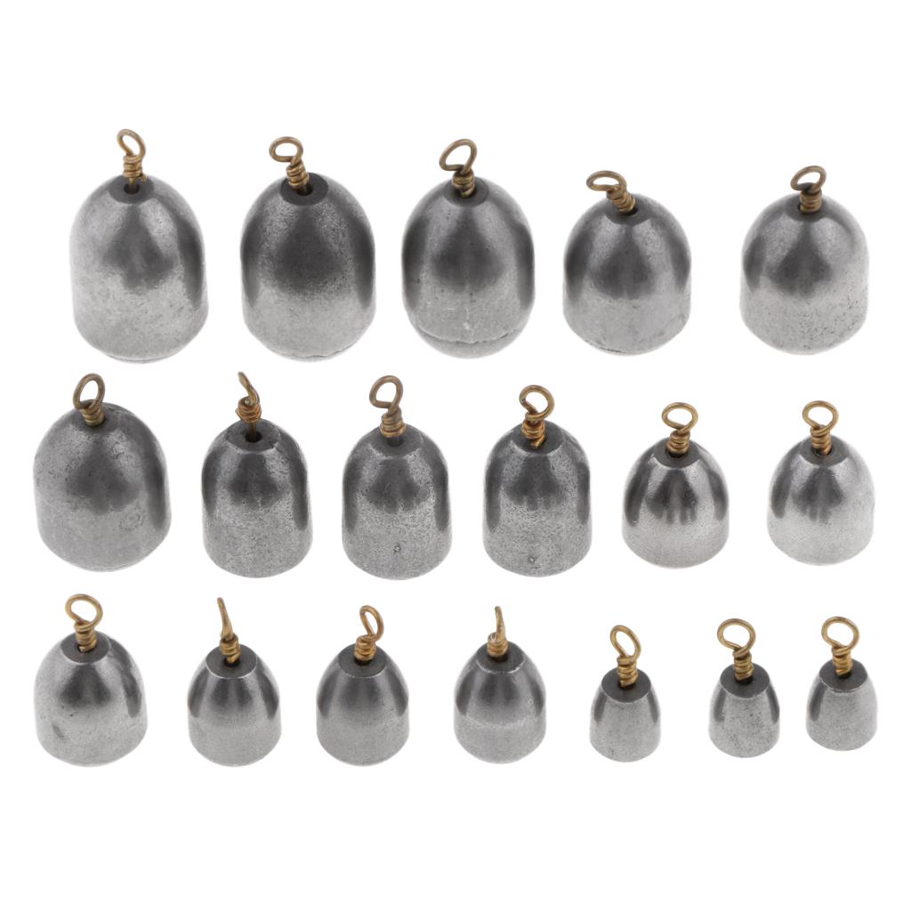 Buy 18pcs Fishing Sinker Iron Weights Bass Casting Tackle 6 Mixed Sizes ...