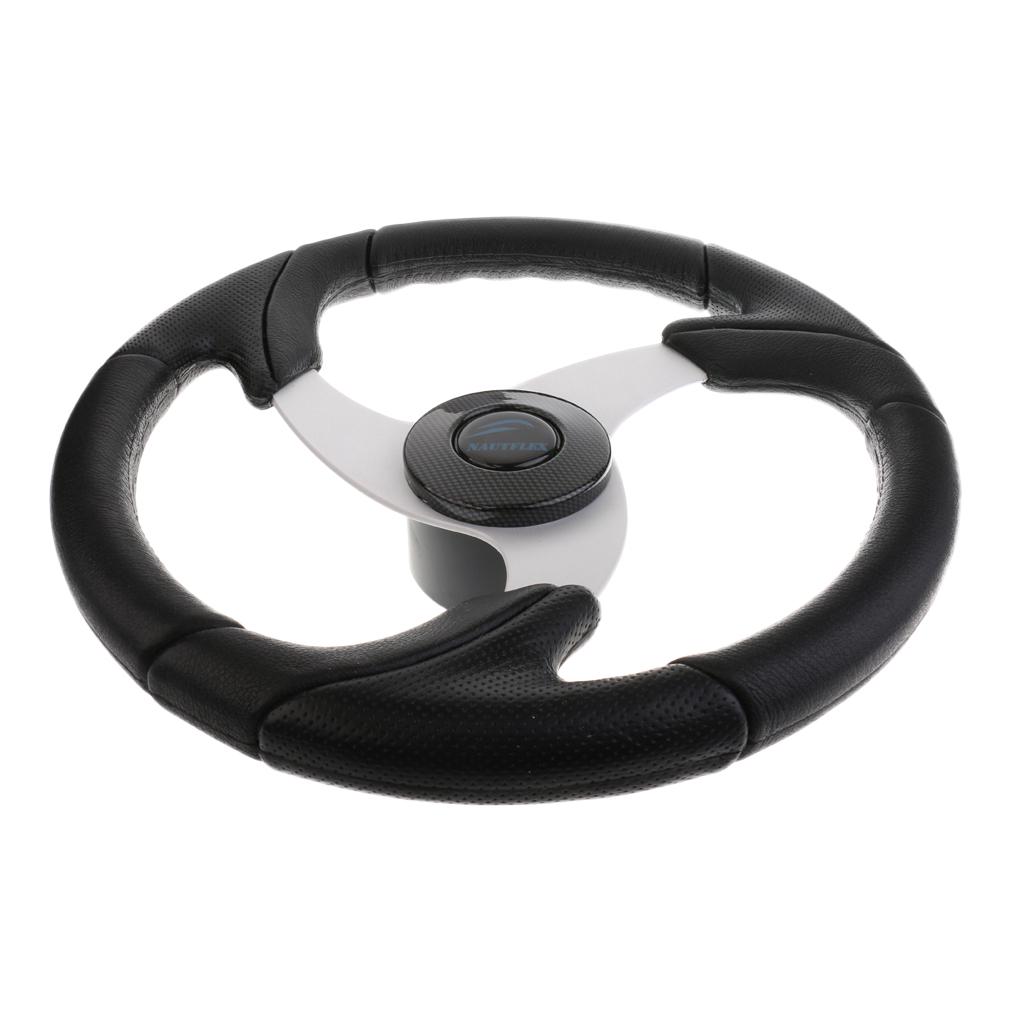 Buy 360mm Aluminum Alloy Marine Boat Pontoon Steering Wheel 3 Spoke 3/4 ...