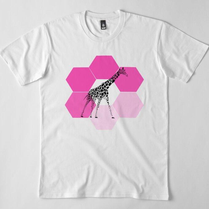 Buy Men Premium Cotton T-Shirt Vintage Retro Giraffe Print Tees Funny ...