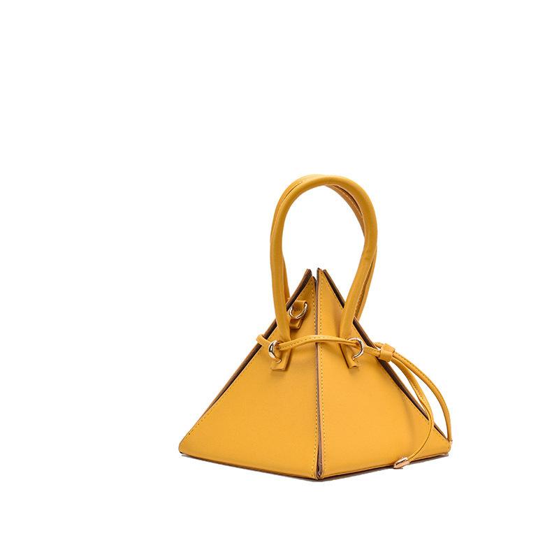 Buy Pure Color PU Triangle Shoulder Bag Messenger Bag Personality Trend ...