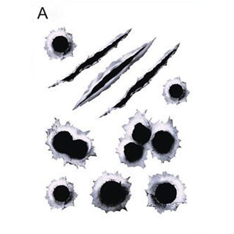 Creative Car Styling 3D Fake Bullet Hole Gun Shots Funny Car Stickers ...