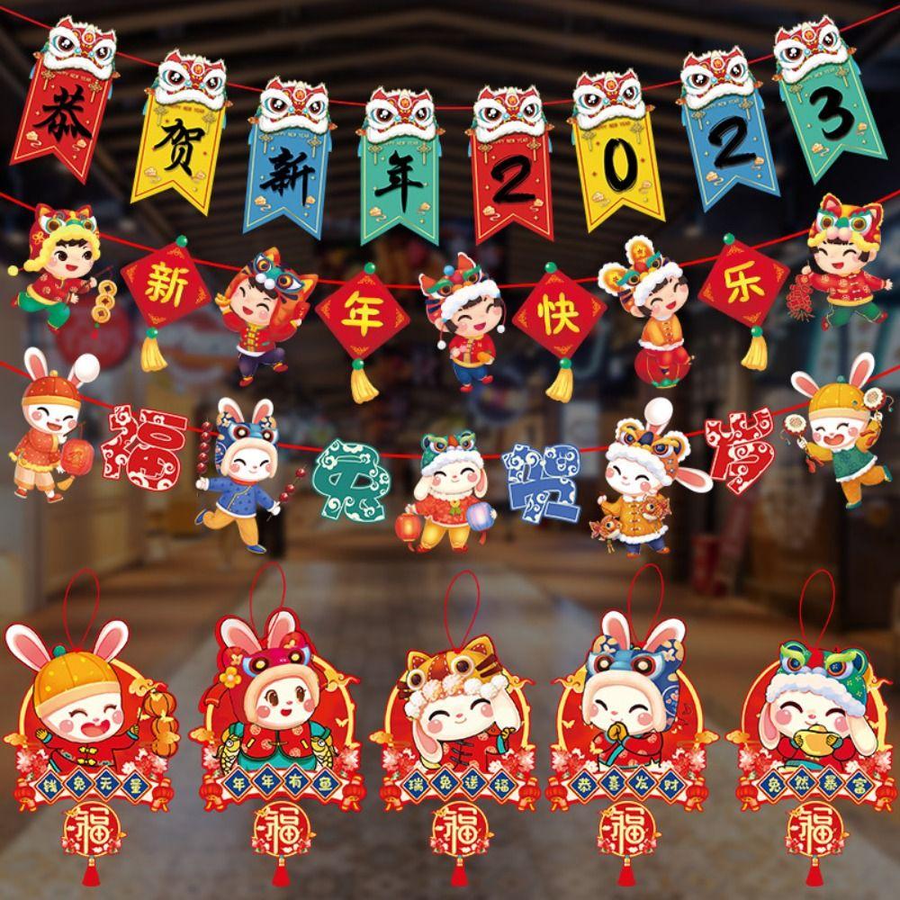 Buy Red Spring Festival Rabbit 2023 Happy New Year New Year Decorations ...