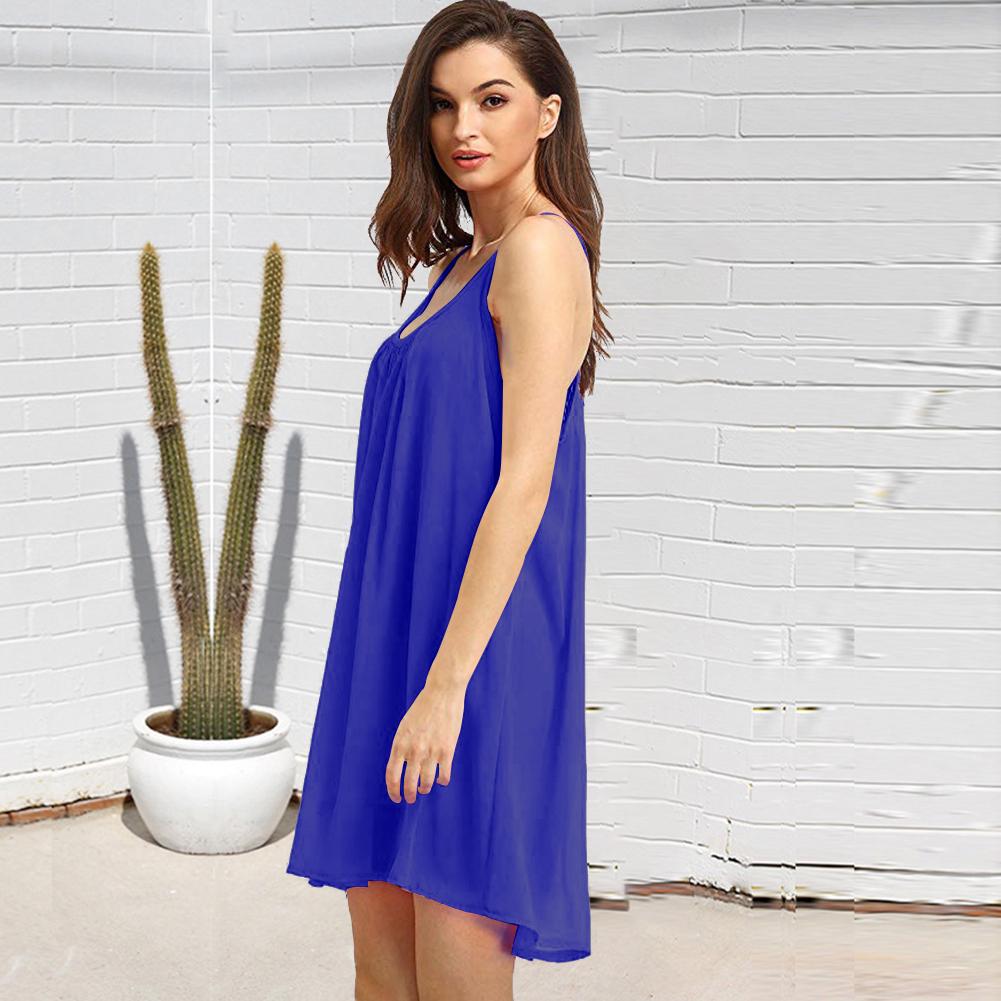 Buy Women Summmer Mini Casual Dress Sling Fluorescent Dress Breathable ...