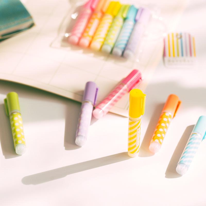 Buy 6pcs Natural color highlighters for school Fluorescent Liner book ...