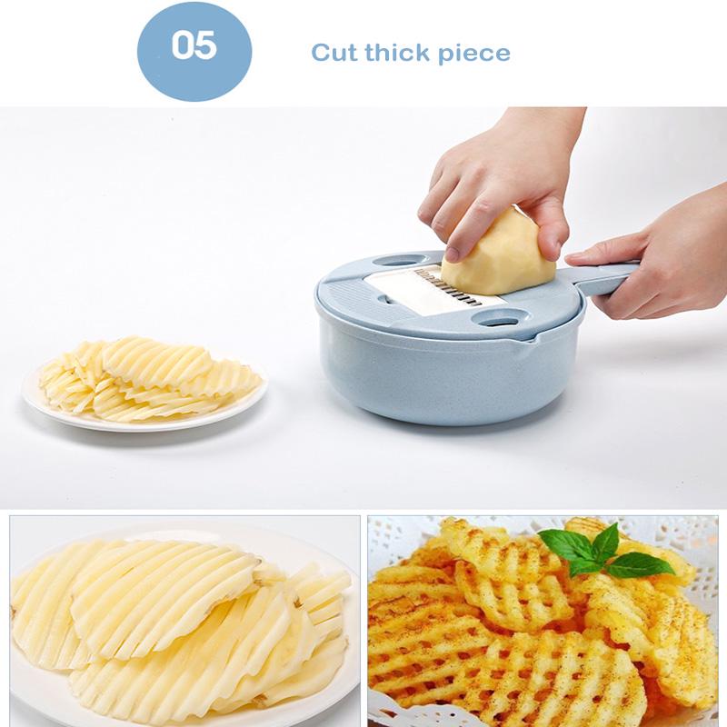 10 In 1 Multi-function Food Chopper Vegetable Fruit Slicer Manual Food ...