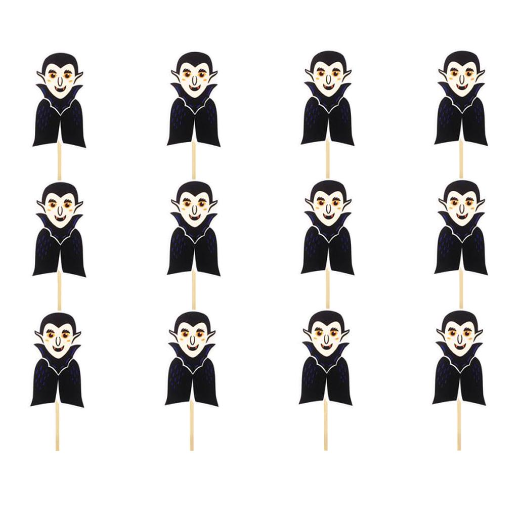 Buy 12 Pieces Halloween Cake Cupcake Topper Decor Vampire at affordable ...