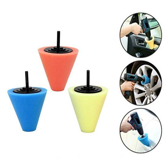 Buy 3/4/5/6Pcs Sponge Polishing Pad Cone Durable Solid Color Ball Wheel ...