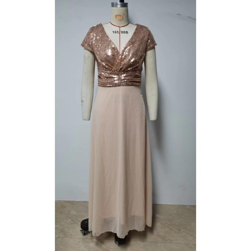 Летнее женское платье с v-образным вырезом и блестками, вечернее платье ...