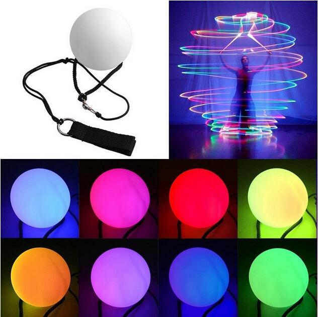 Buy 2 Balls+2 Ropes 1 Pair LED POI Thrown Balls for Professional Belly ...