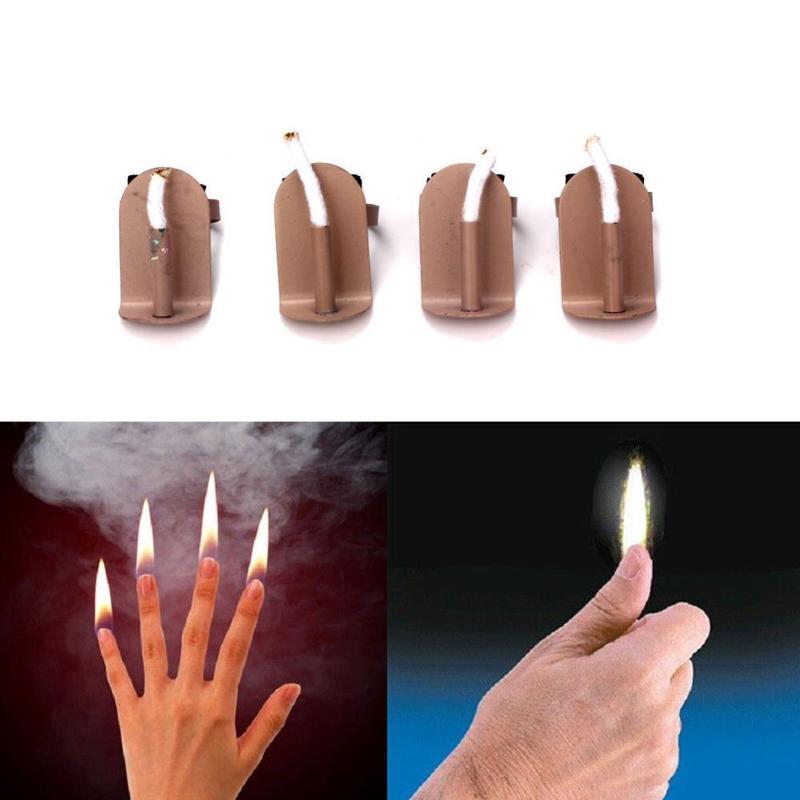 4pcs/set Finger Fire Stage Professional Tricks Magician Trick Prop Tool ...