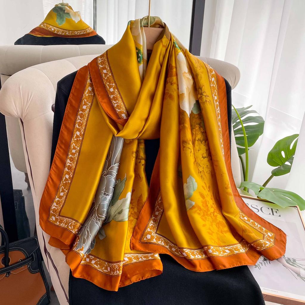 Cheap High-quality luxurious silk scarves headband Scarfs Neck Scarf ...