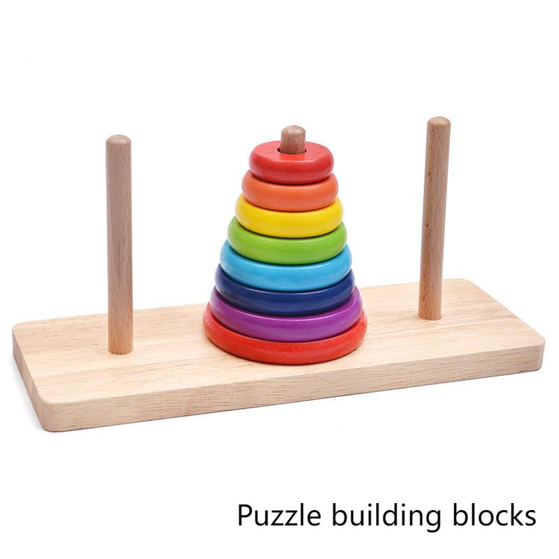 Buy Children's Educational Toys 8-layer Hanoi Tower Rainbow Circle ...
