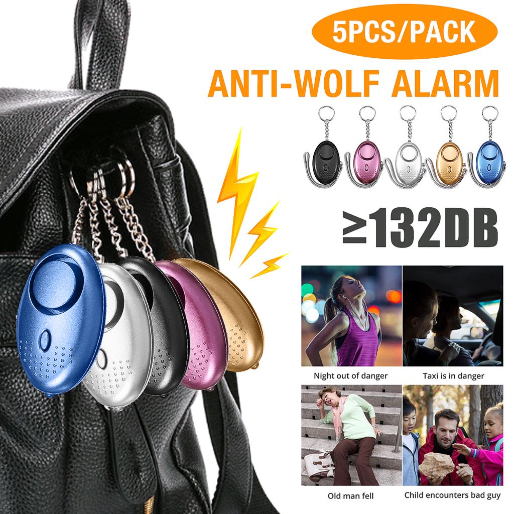 Buy 5Pack/Set Mini Safe Sound Personal Alarm Keychain With LED Light ...