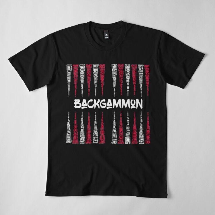 Cumpără Men Premium Cotton Harajuku T-Shirt Backgammon Words Print Tees ...