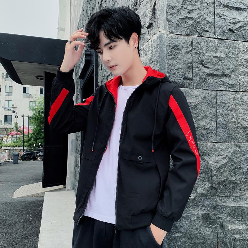 Buy Autumn Jacket Harajuku Printed Homme Outerwear Korean Casual Hooded ...