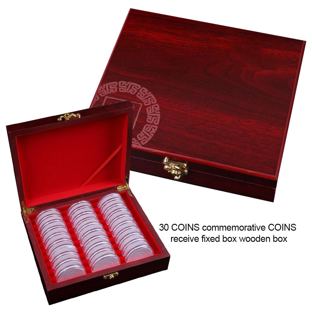 Buy Coin Holder Case with Storage Wooden Box Coin Protection Boxes Coin ...