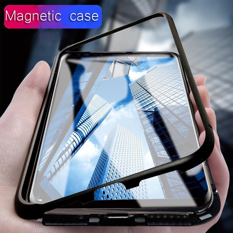 Buy Magnet Metal Bumper Case for Samsung Magnetic Adsorption Case for ...