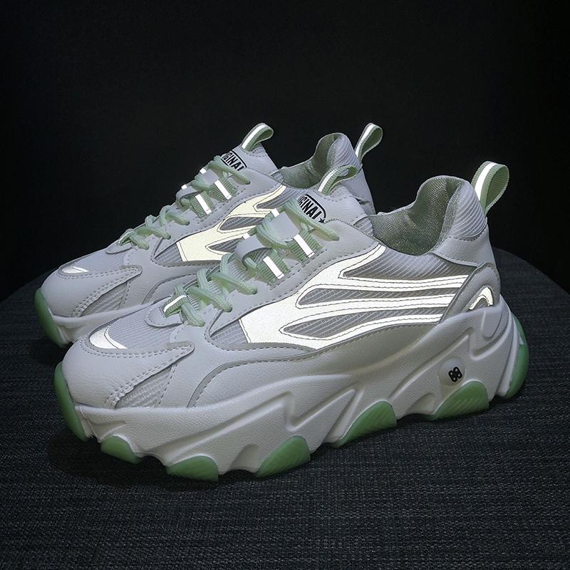 Buy Clunky Sneaker Platform Shoes, Reflective Casual Shoes Summer ...