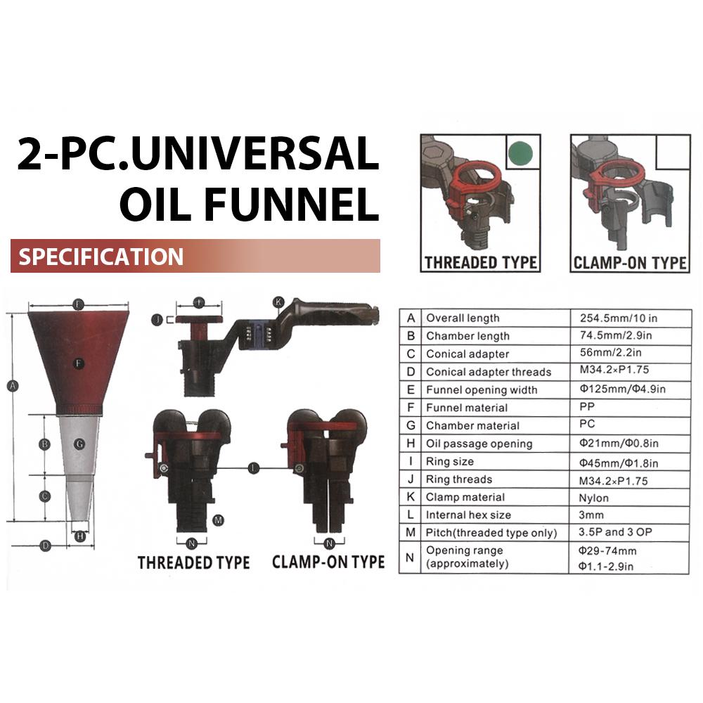 Buy 2pcs Car Universal Oil Funnel Plastics Engine System Threaded Type ...