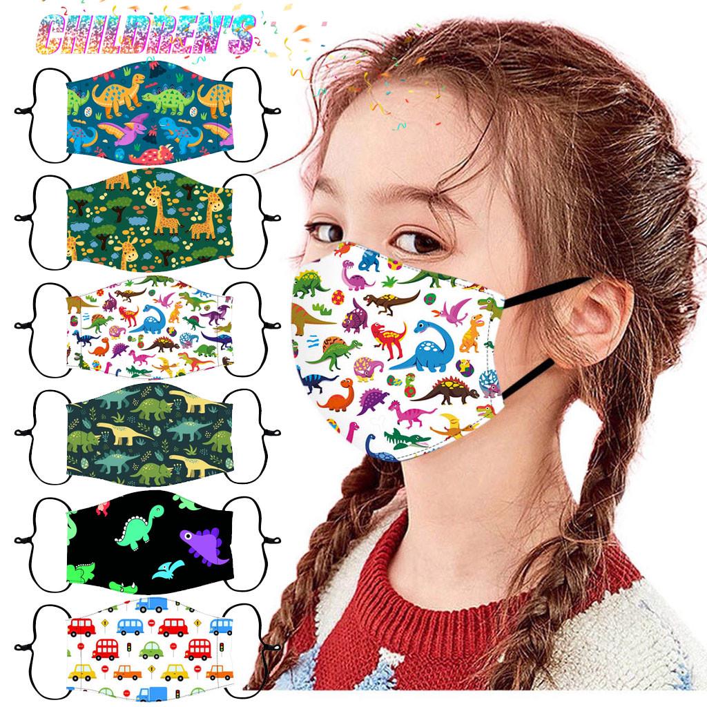 Buy Sawei 6PC Children's Adjustable Windproof Reusable Printed Face ...