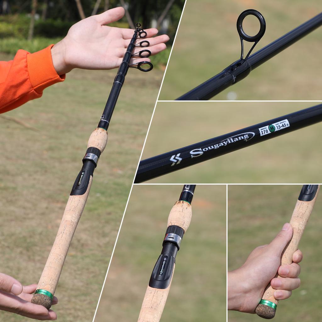 Buy Feeder Fishing Rod 1.8m-2.7m Wood Handle Spinning Fihsing Rod for ...