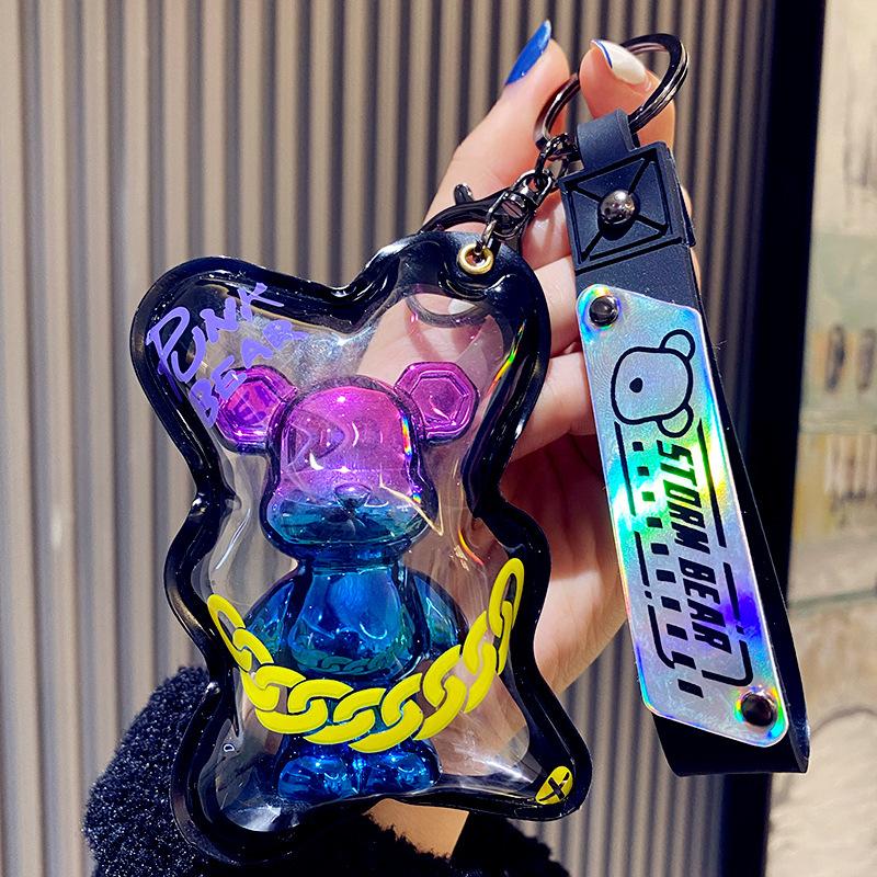 Buy Creative Bear Acrylic Keychain Trend Exquisite Car Key Pendant Cute ...