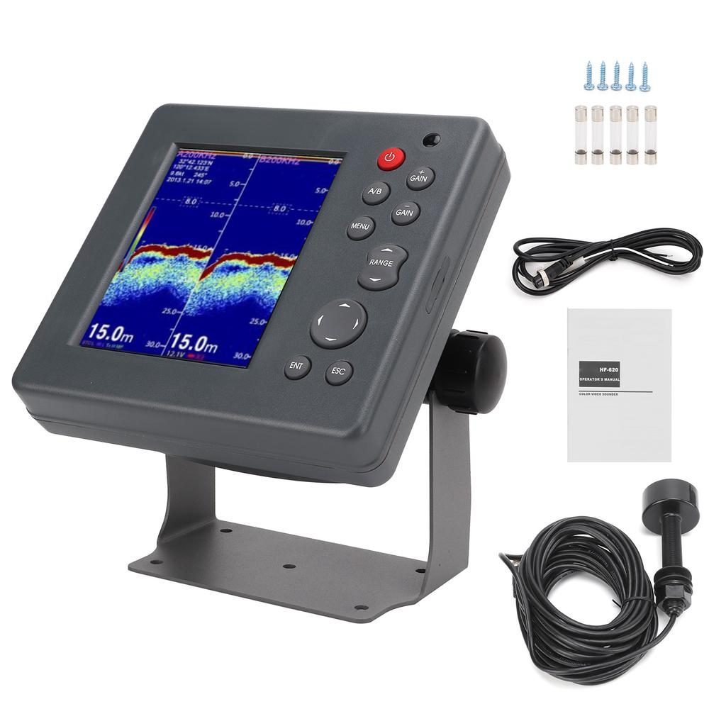 Buy Sonar Fish Finder with 5.6in 256 Color LCD Display 50/200 KHz Dual ...