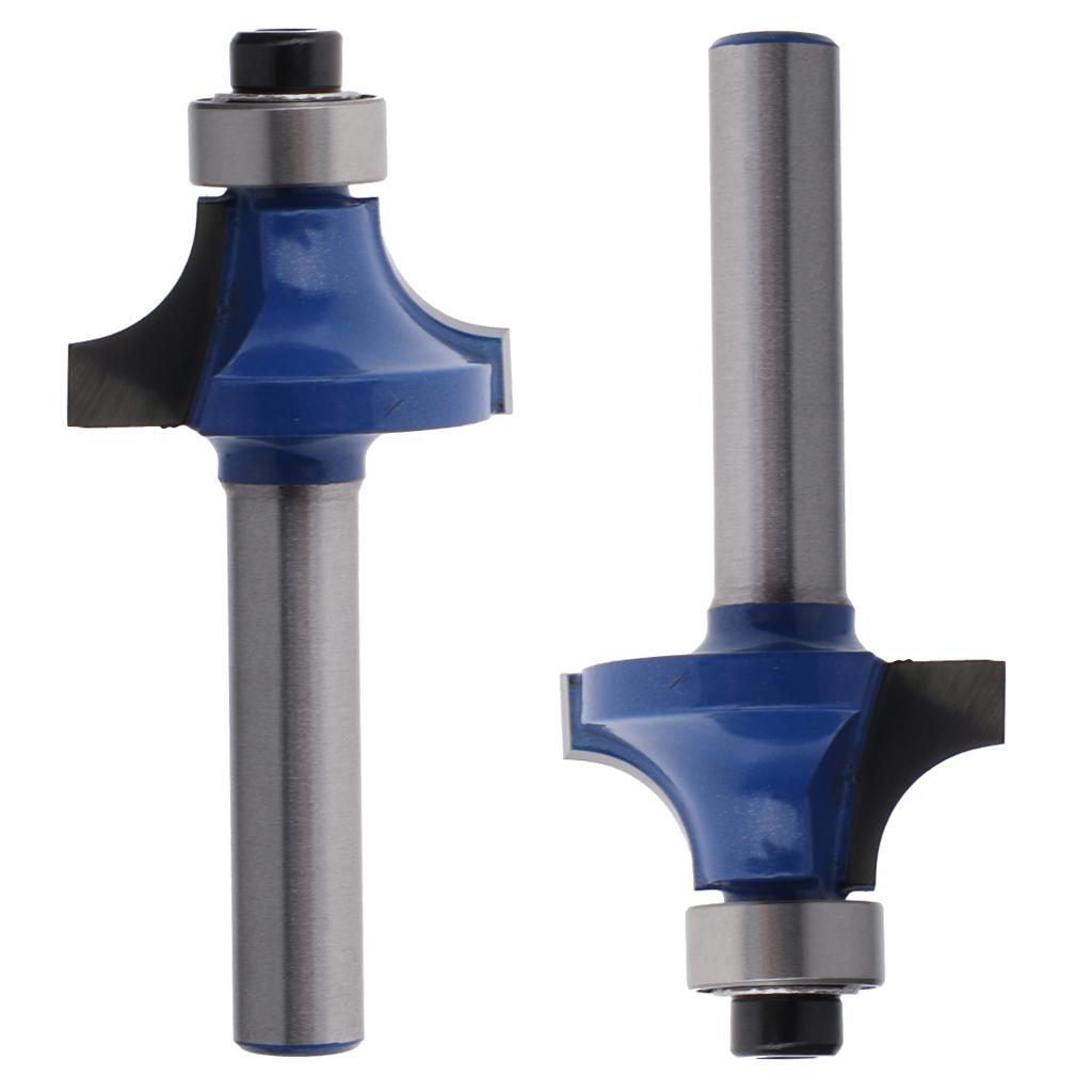 Buy 2 Pieces 1/4" Shank 1/2'' Radius Round Over Router Woodworking ...