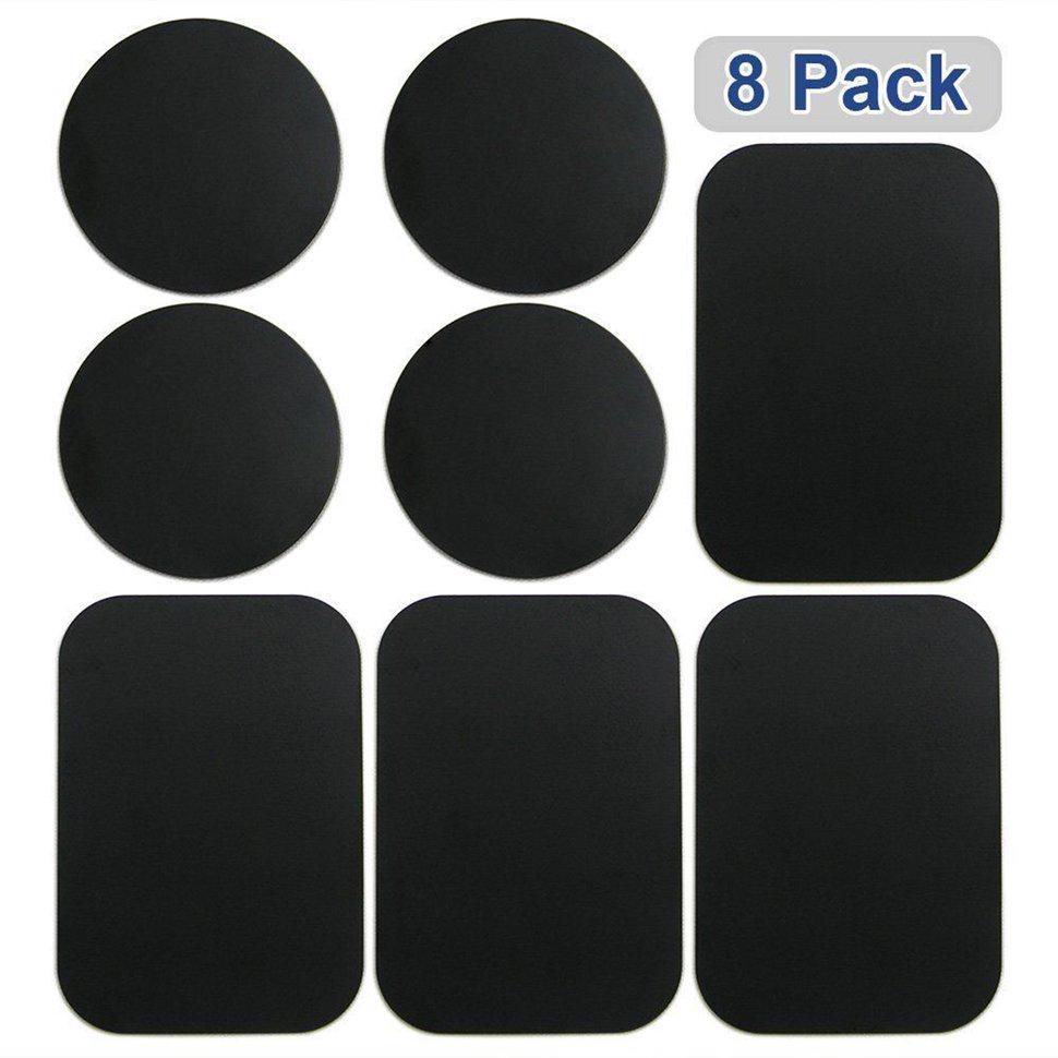 Buy 8 Pcs Magnetic Metal Plates Sticker for Smart Phones Matte Black at ...
