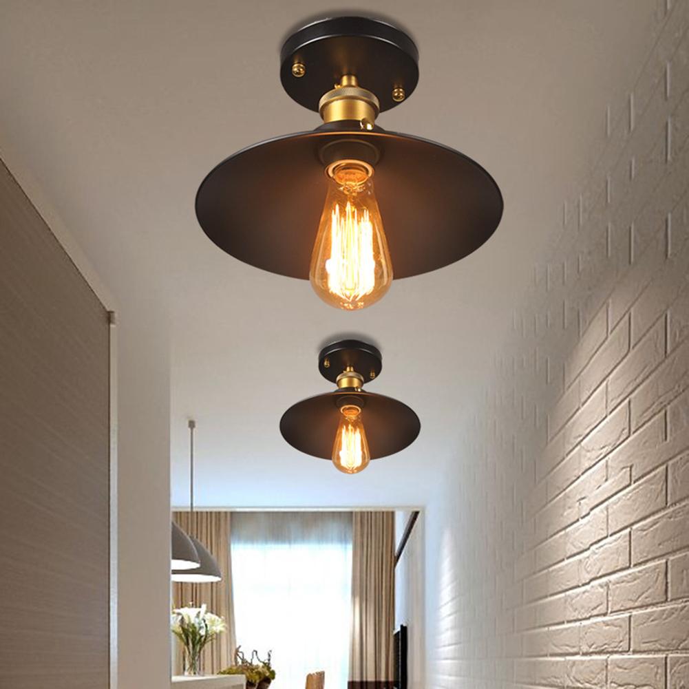 Buy E27 Ceiling Lights Holder Retro Home Lighting Iron Black Ceiling ...