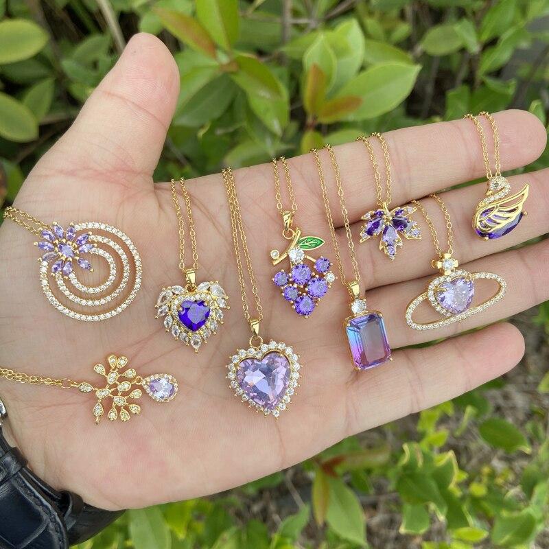 Buy Luxury Encanto Crystal Necklace Vintage Rock Gold Necklaces for ...