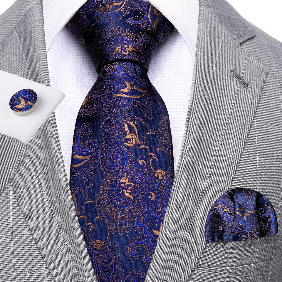 Cheap Barry.Wang Men Ties 8 Styles Silk Necktie Hanky Cufflinks Plaid ...