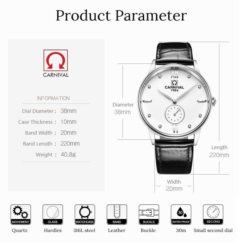 Buy Small Second Dial Watch Men Watches Luxury Quartz Watch Leather ...