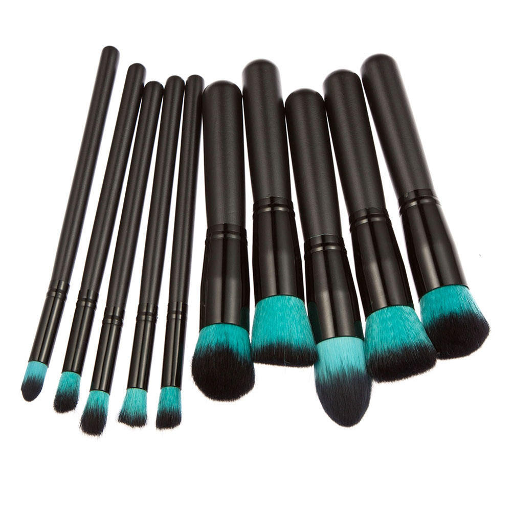 10Pcs Pro Makeup Brushes Set Powder Foundation Eyeshadow Eyeliner Lip ...