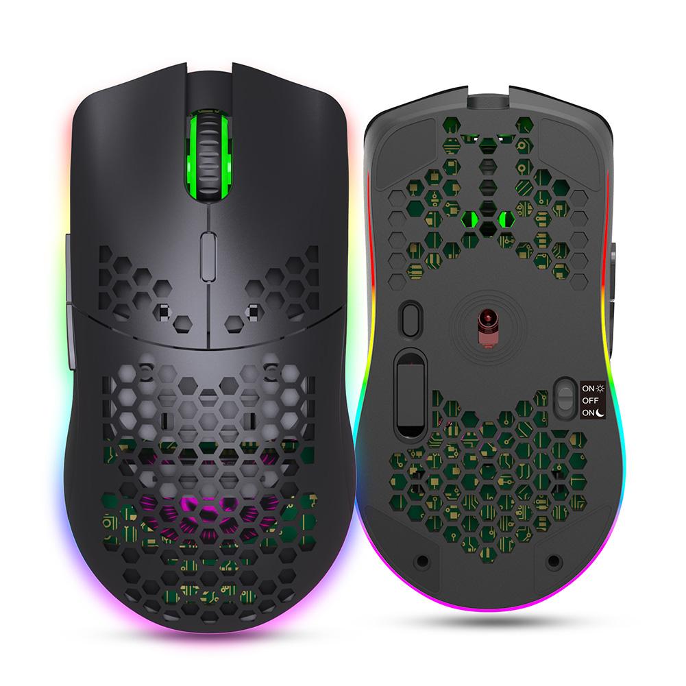 Buy HXSJ T66 Wireless Gaming Mouse with Honeycomb Shell 7 Programmable ...