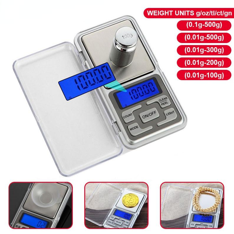 Buy Mini Digital Scale High Accuracy Jewelry Weight Pocket Scales 100/200/300/500g 0.01g/0.1g ...
