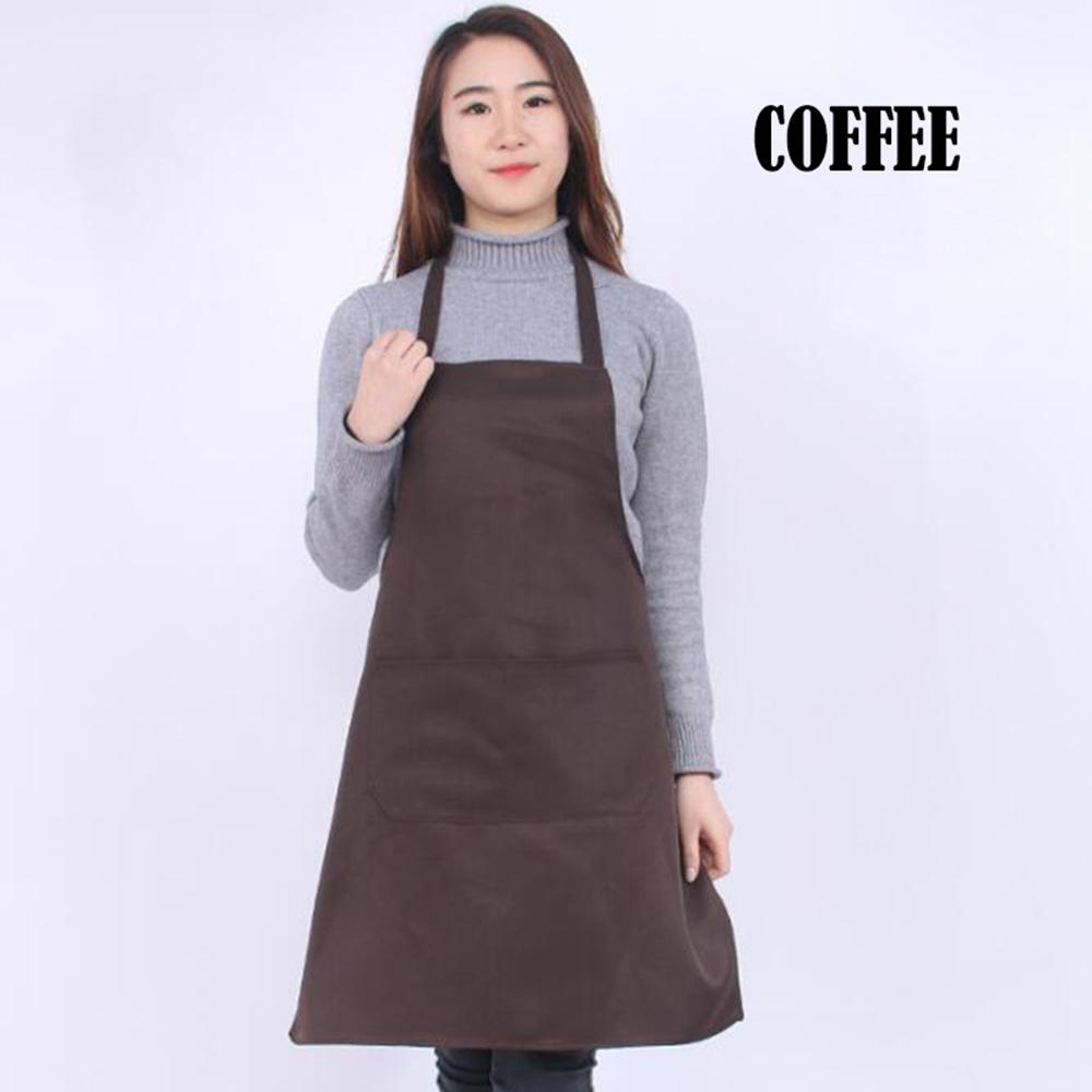Buy Waterproof Cooking Apron with Pockets Thicken Cotton Polyester ...